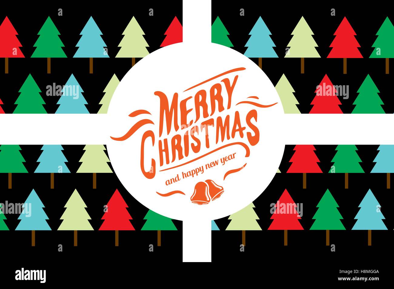 Christmas Message on Christmas Tree Background Design Stock Photo - Alamy
