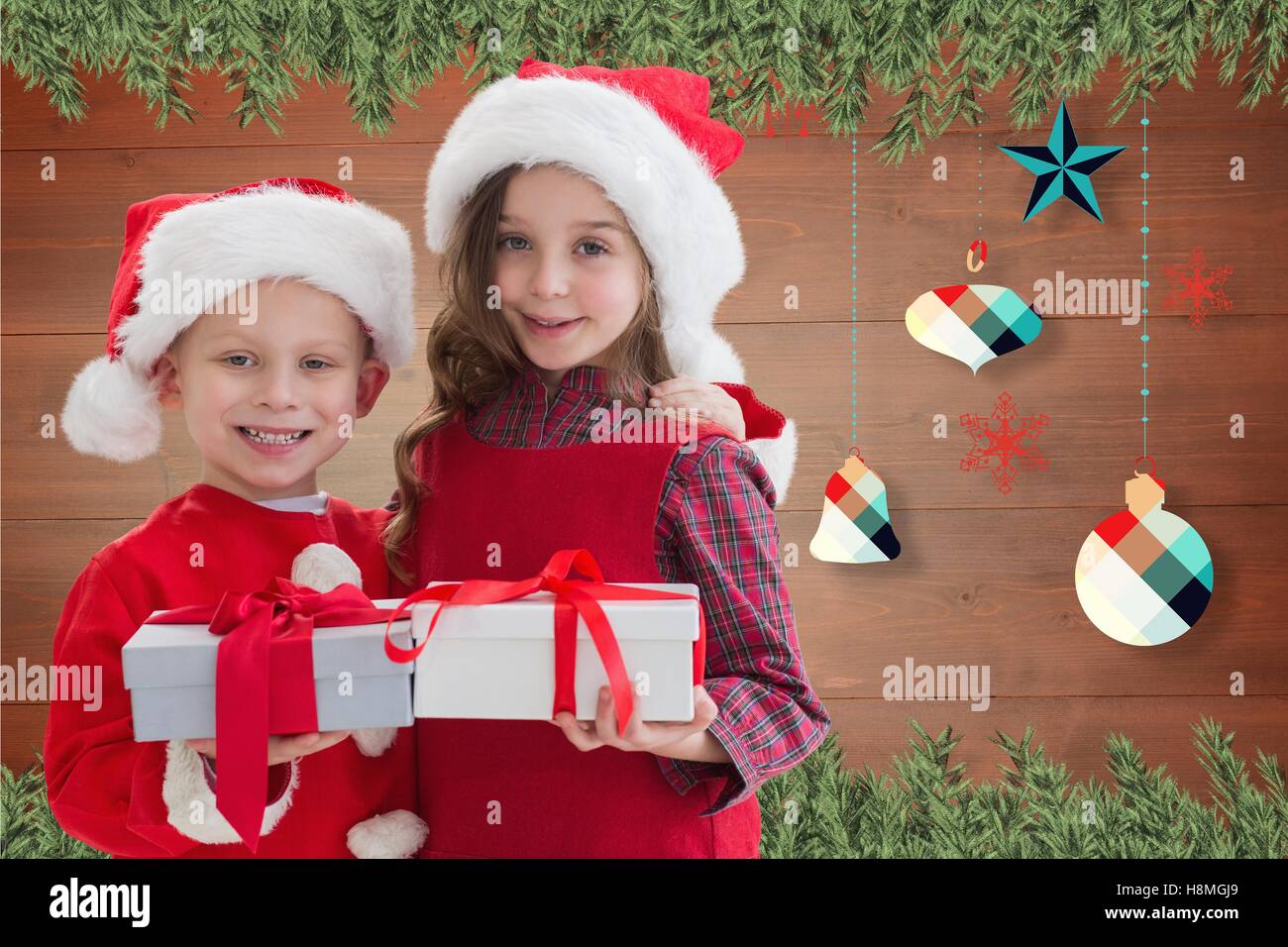 Cute kids in christmas hi-res stock photography and images - Alamy