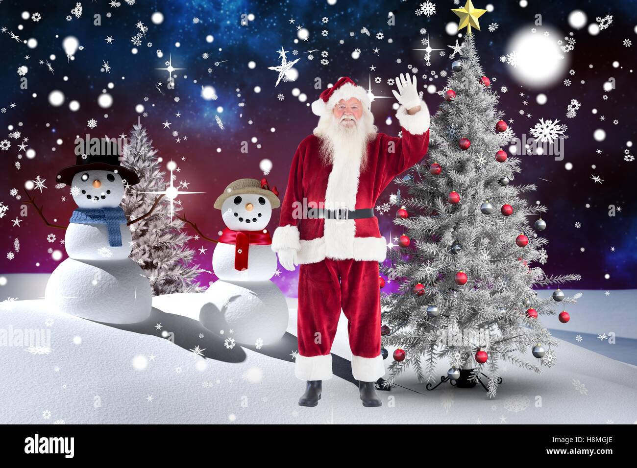 Happy santa waving hand hi-res stock photography and images - Alamy