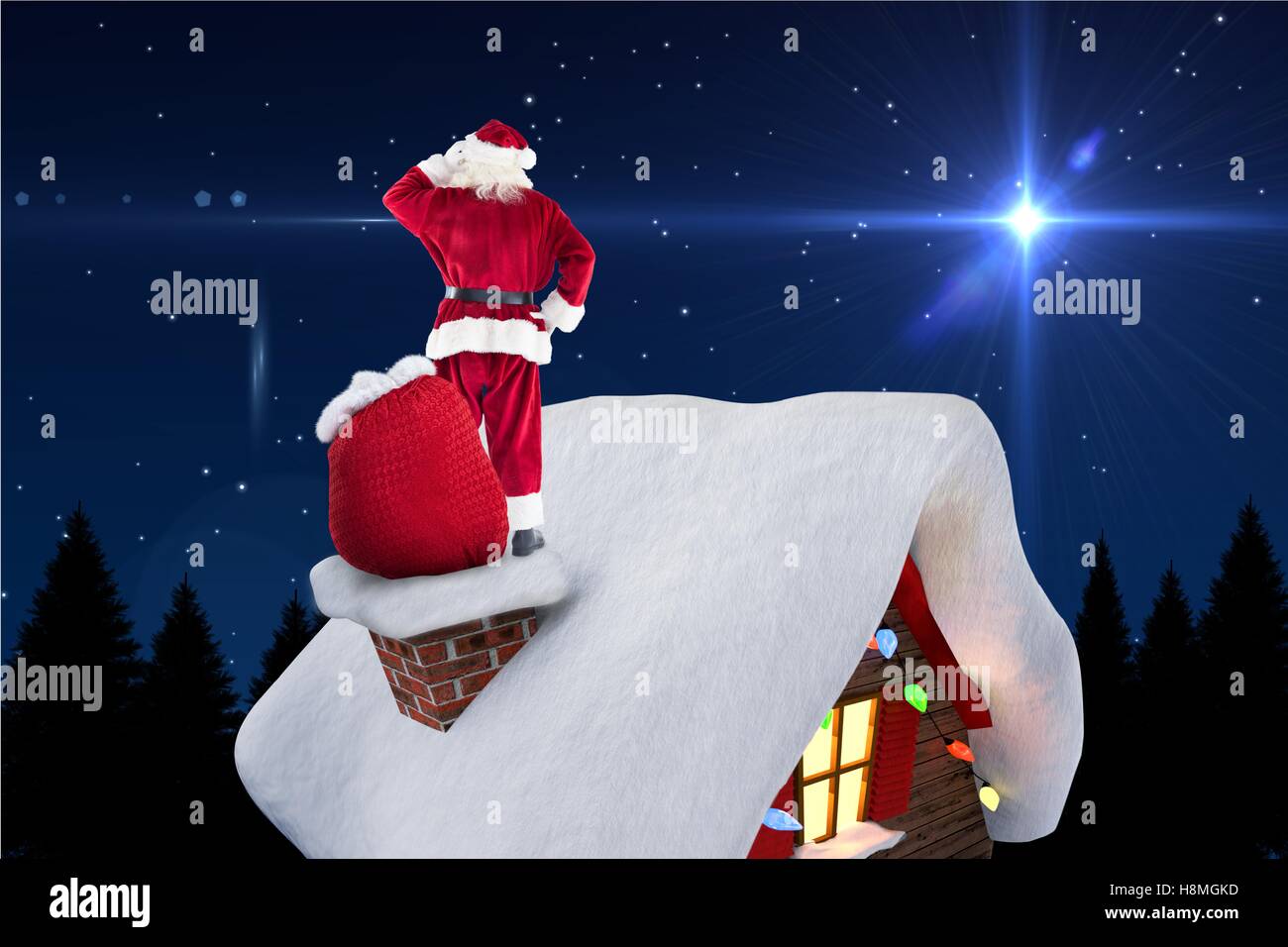 Santa Claus On The Roof High Resolution Stock Photography and Images ...