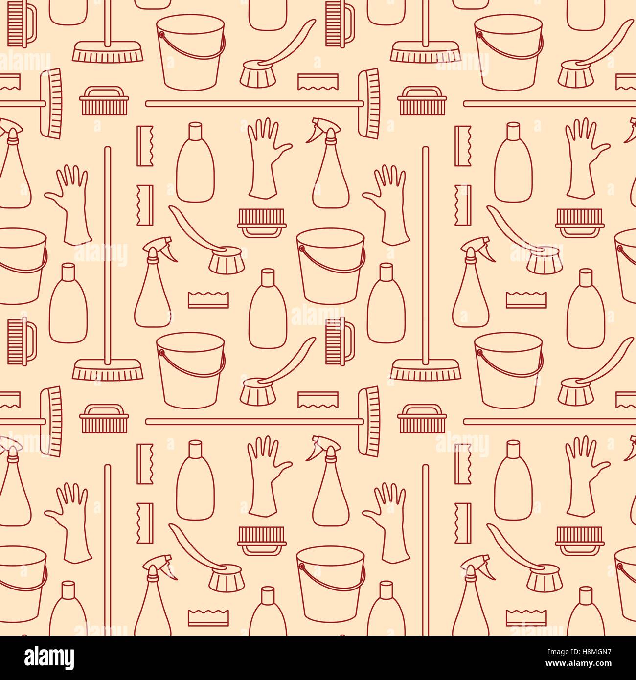 Seamless pattern made of household cleaning objects Stock Vector Image ...