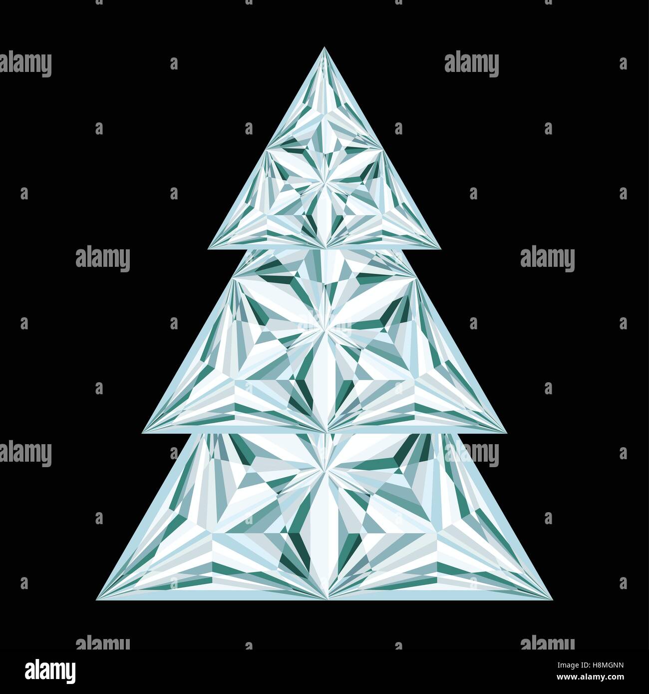 Diamond christmas tree on black background Stock Vector Image & Art - Alamy