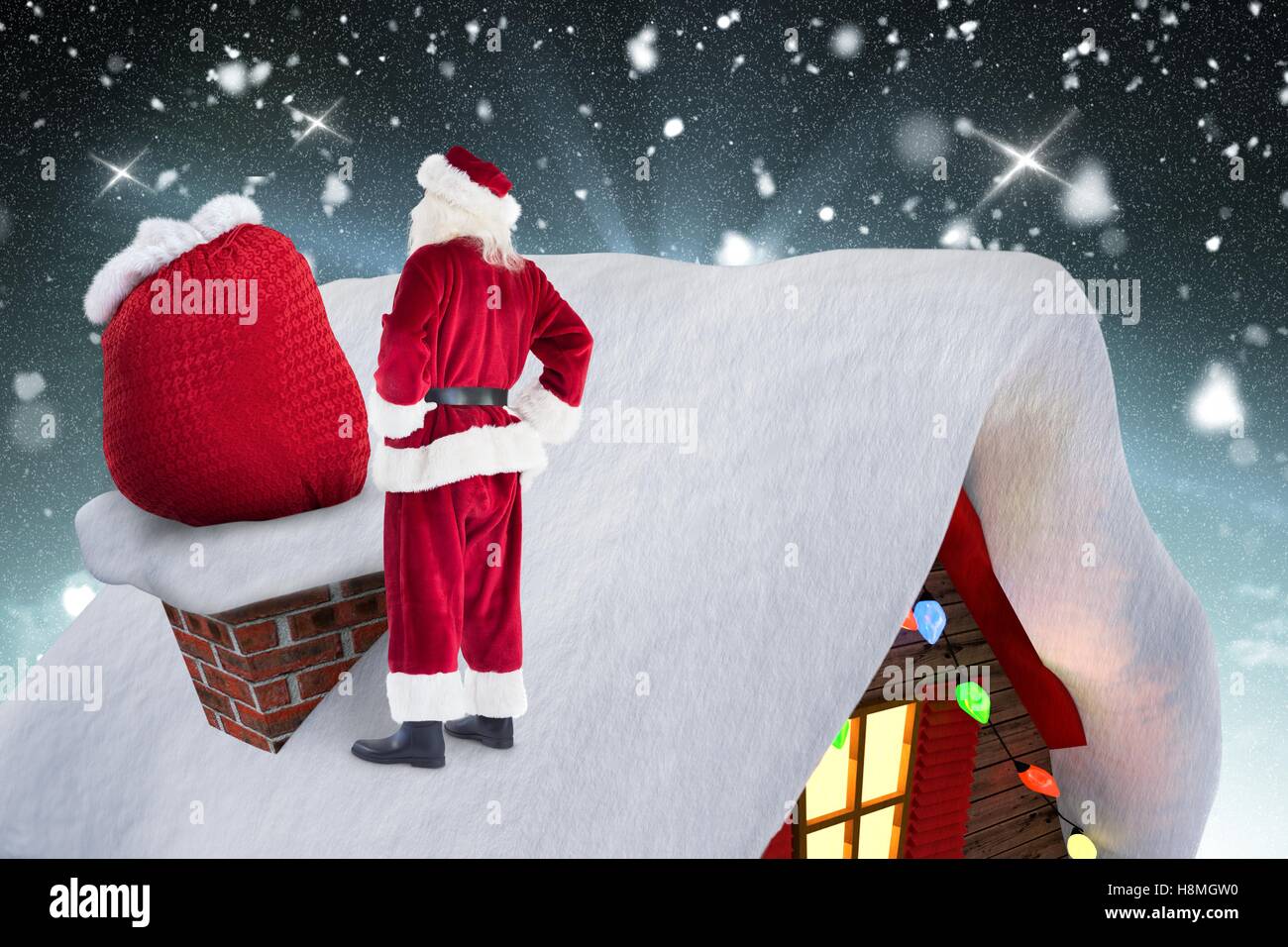 Santa claus on the roof hi-res stock photography and images - Alamy