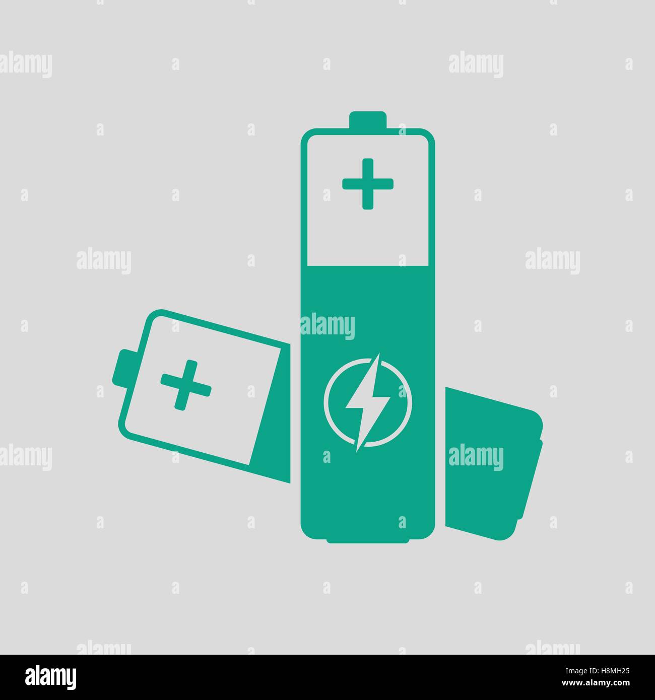 Electric battery icon. Gray background with green. Vector illustration ...
