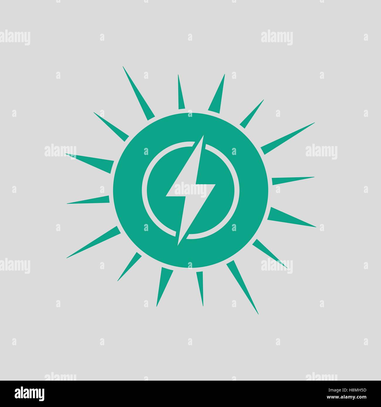 Solar energy icon. Gray background with green. Vector illustration ...