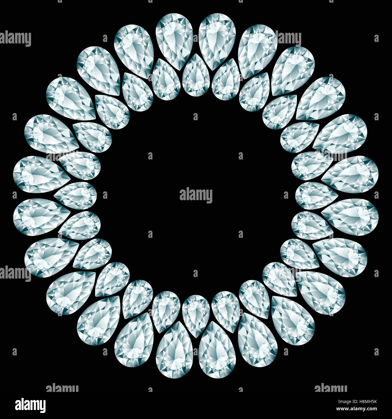 Diamond round frame on black background Stock Vector Image & Art - Alamy