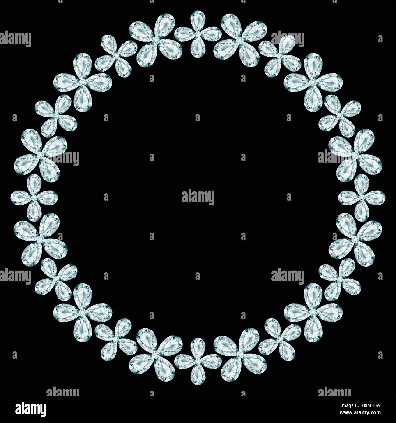 Diamond round frame on black background Stock Vector Image & Art - Alamy