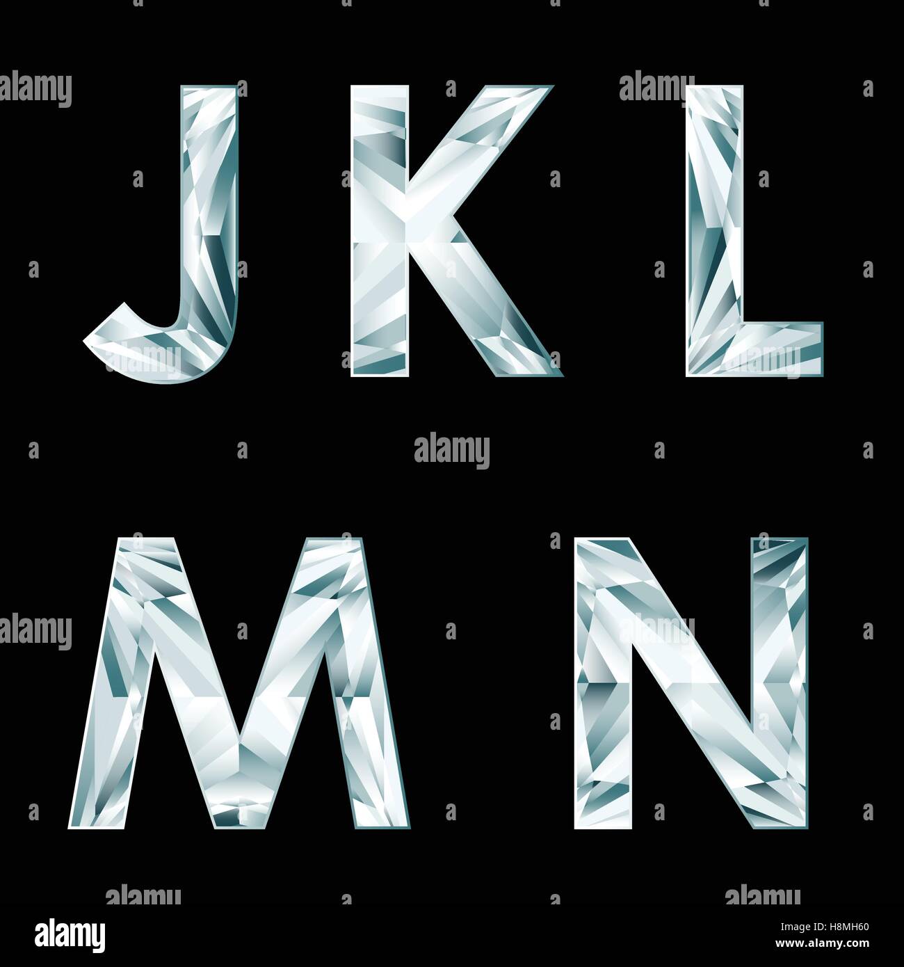 Diamond letters. Alphabet available in portfolio Stock Vector Image ...