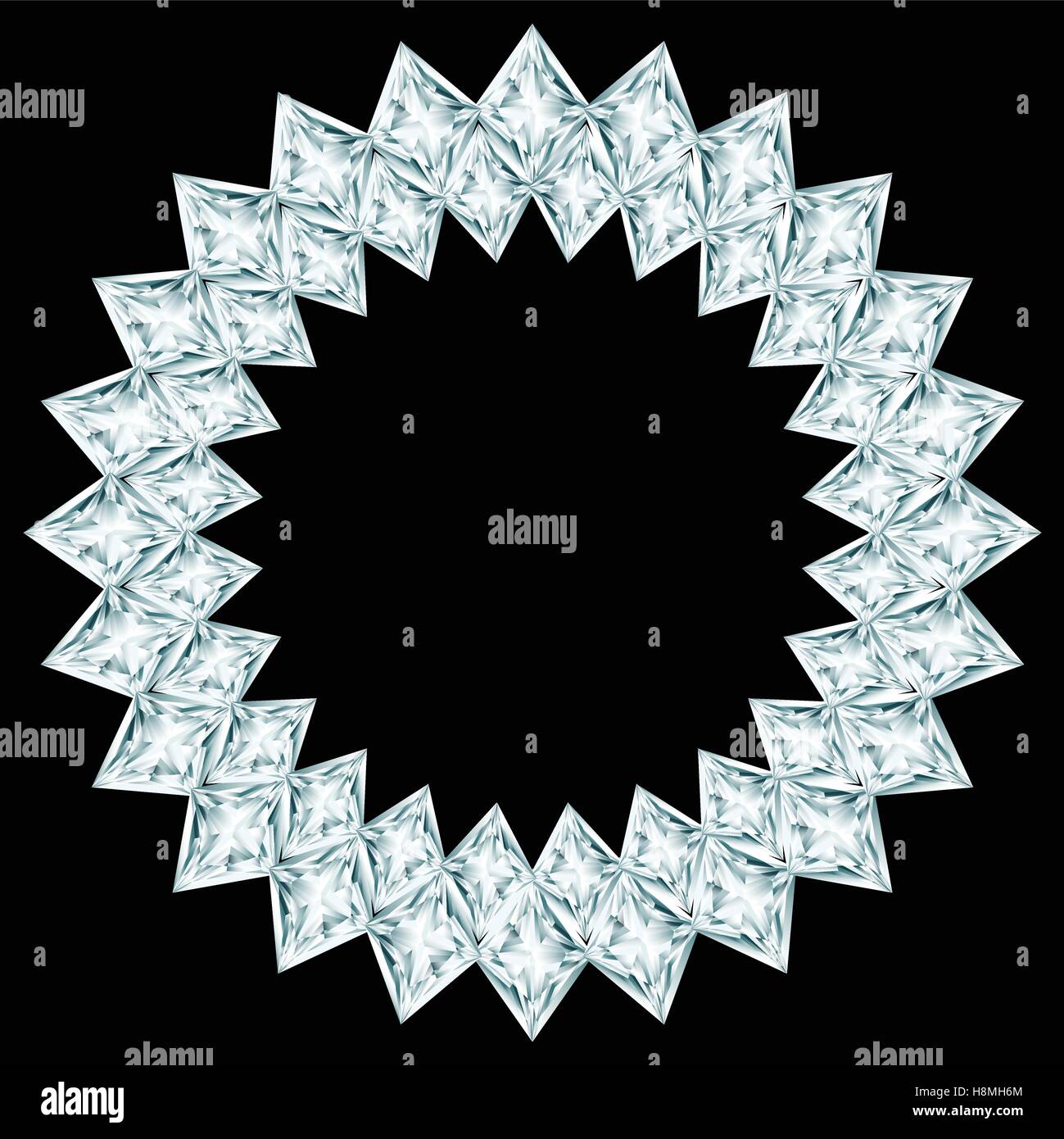 Diamond round frame on black background Stock Vector Image & Art - Alamy