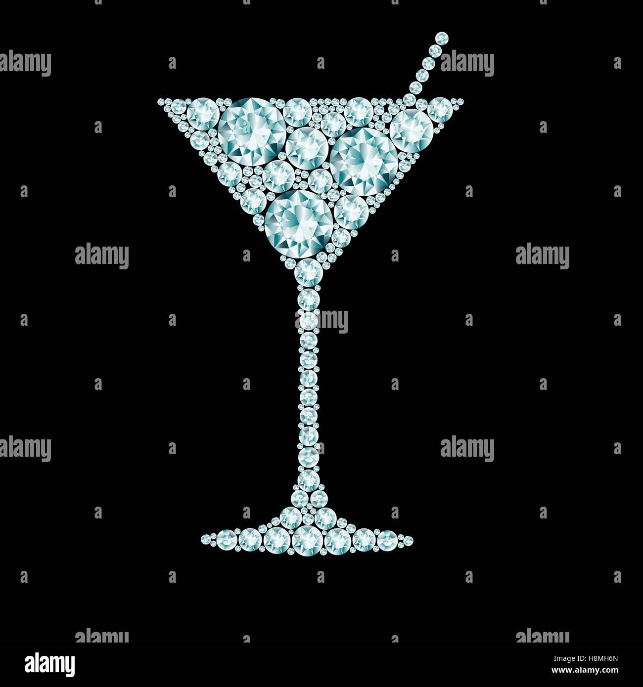 Martini cocktail made of diamonds Stock Vector Image & Art - Alamy