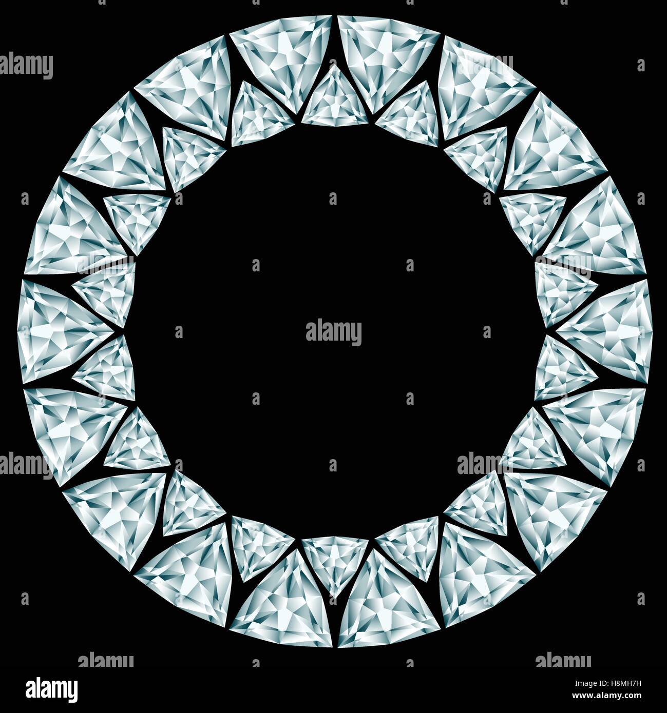 Diamond round frame on black background Stock Vector Image & Art - Alamy