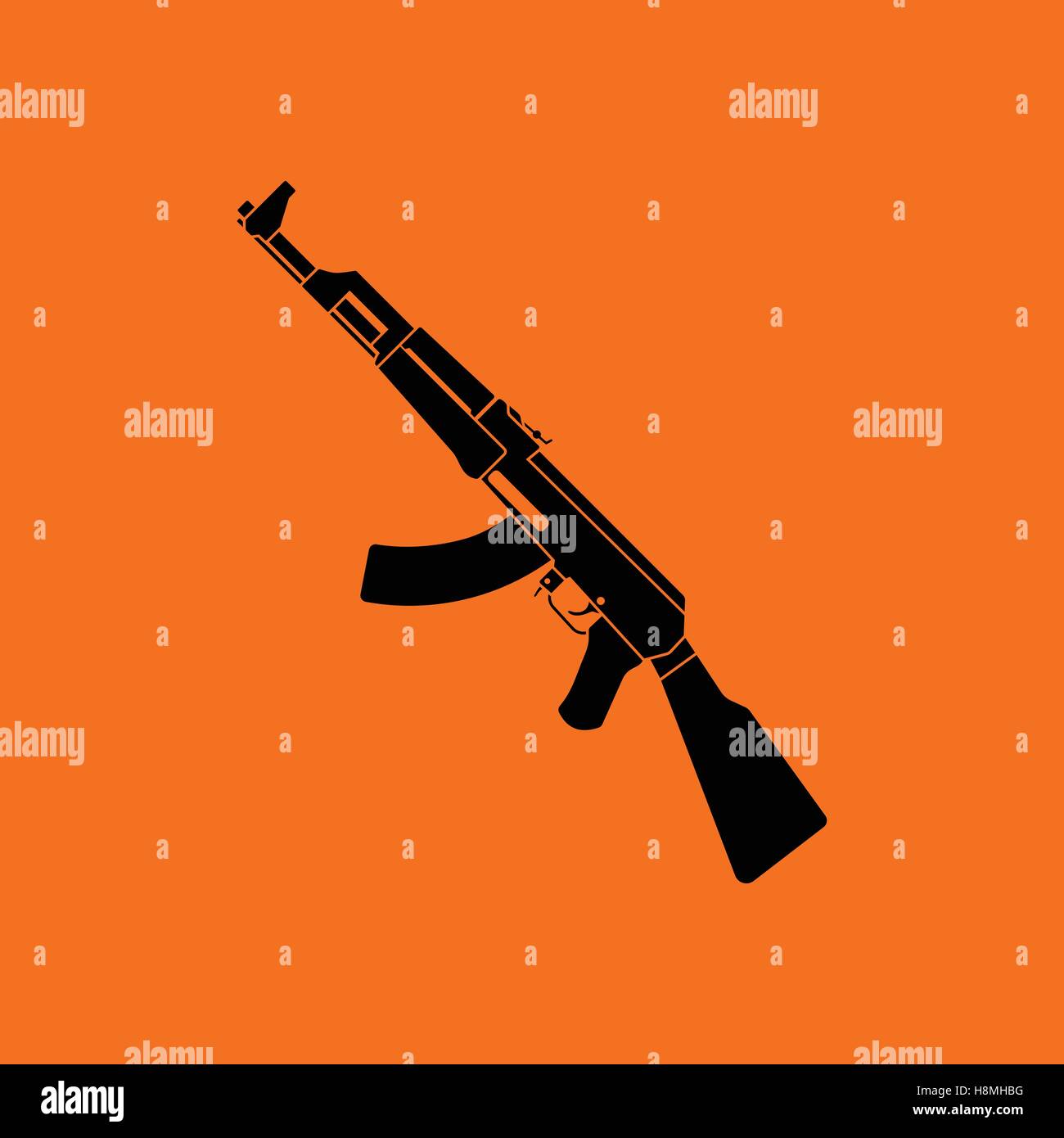 Russian weapon rifle icon. Orange background with black. Vector ...