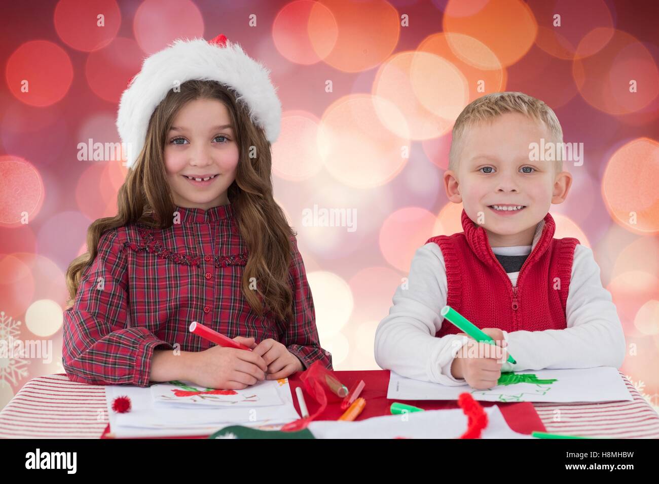 Portrait of two kids sketching in drawing book Stock Photo - Alamy