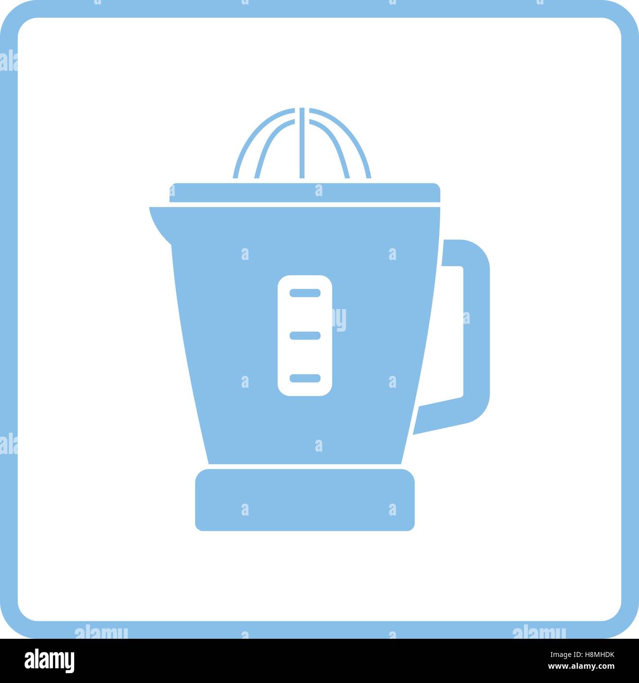 Citrus juicer machine icon. Blue frame design. Vector illustration ...
