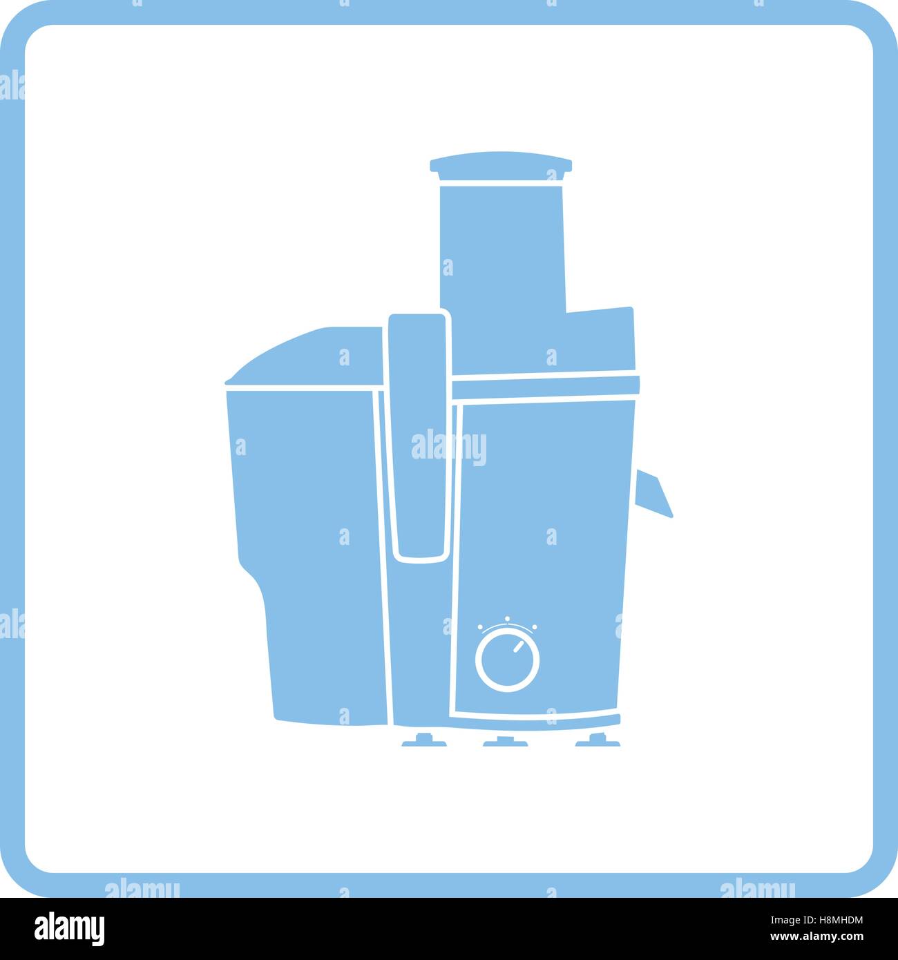 Juicer machine icon. Blue frame design. Vector illustration Stock ...
