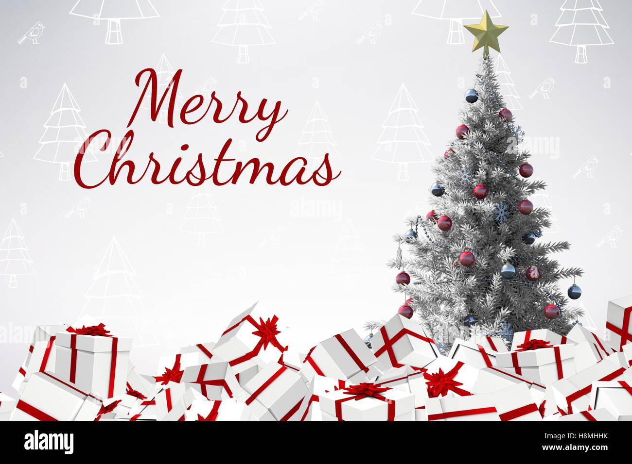 Christmas Message on White Background Design Stock Photo - Alamy