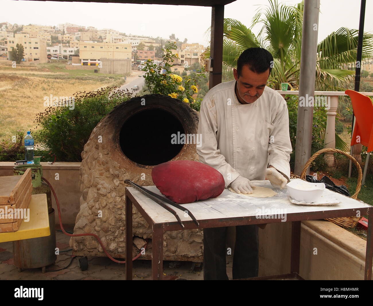 Shrak is the traditional Jordanian bread thrown to great thinness ...