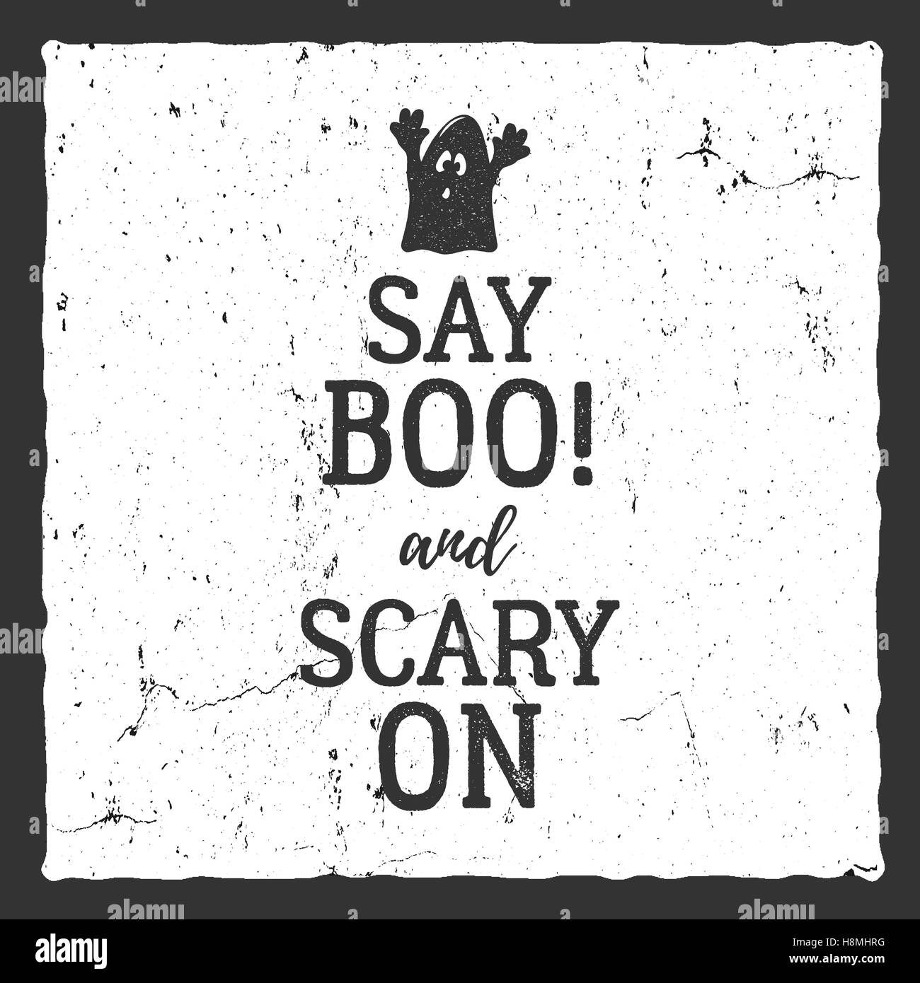 Halloween typography label template. text - say boo and scary on. With ...
