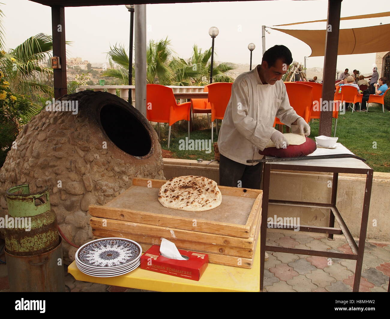 Shrak is the traditional Jordanian bread thrown to great thinness ...