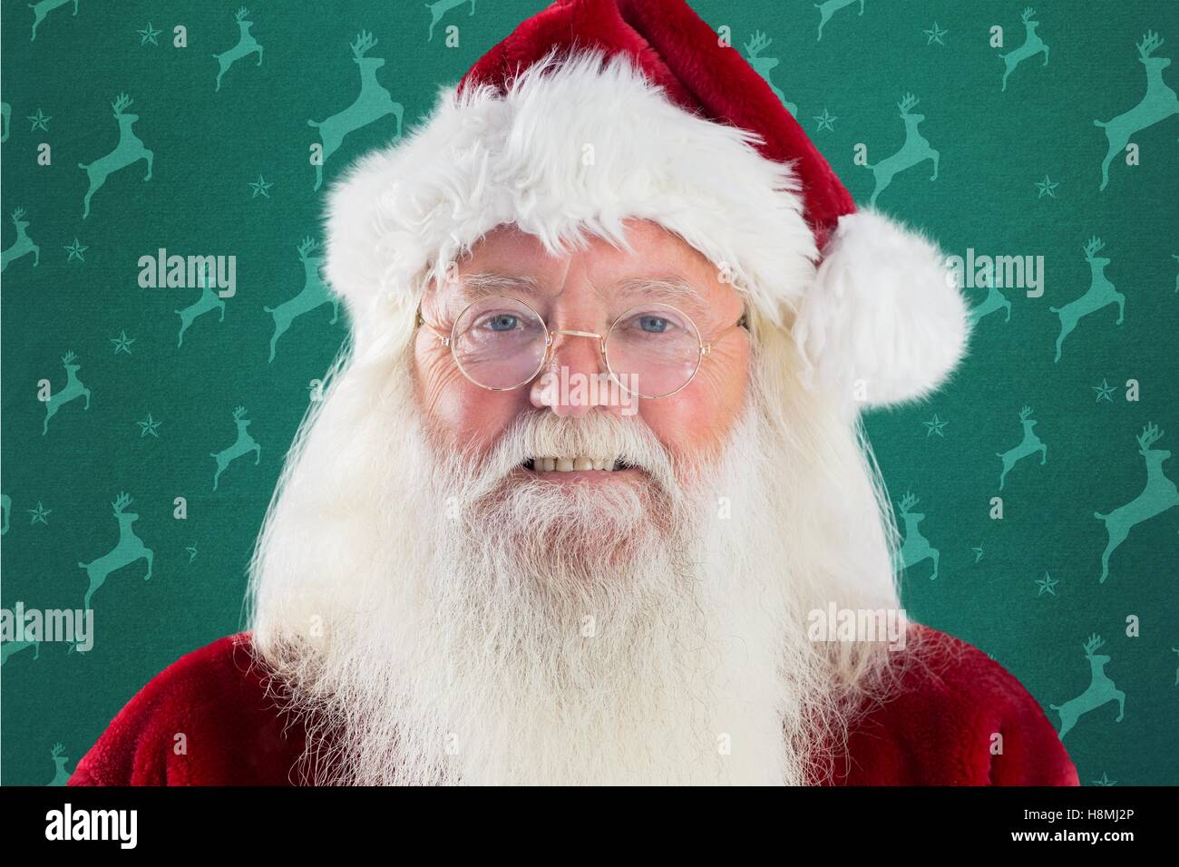 Portrait of smiling santa Stock Photo - Alamy