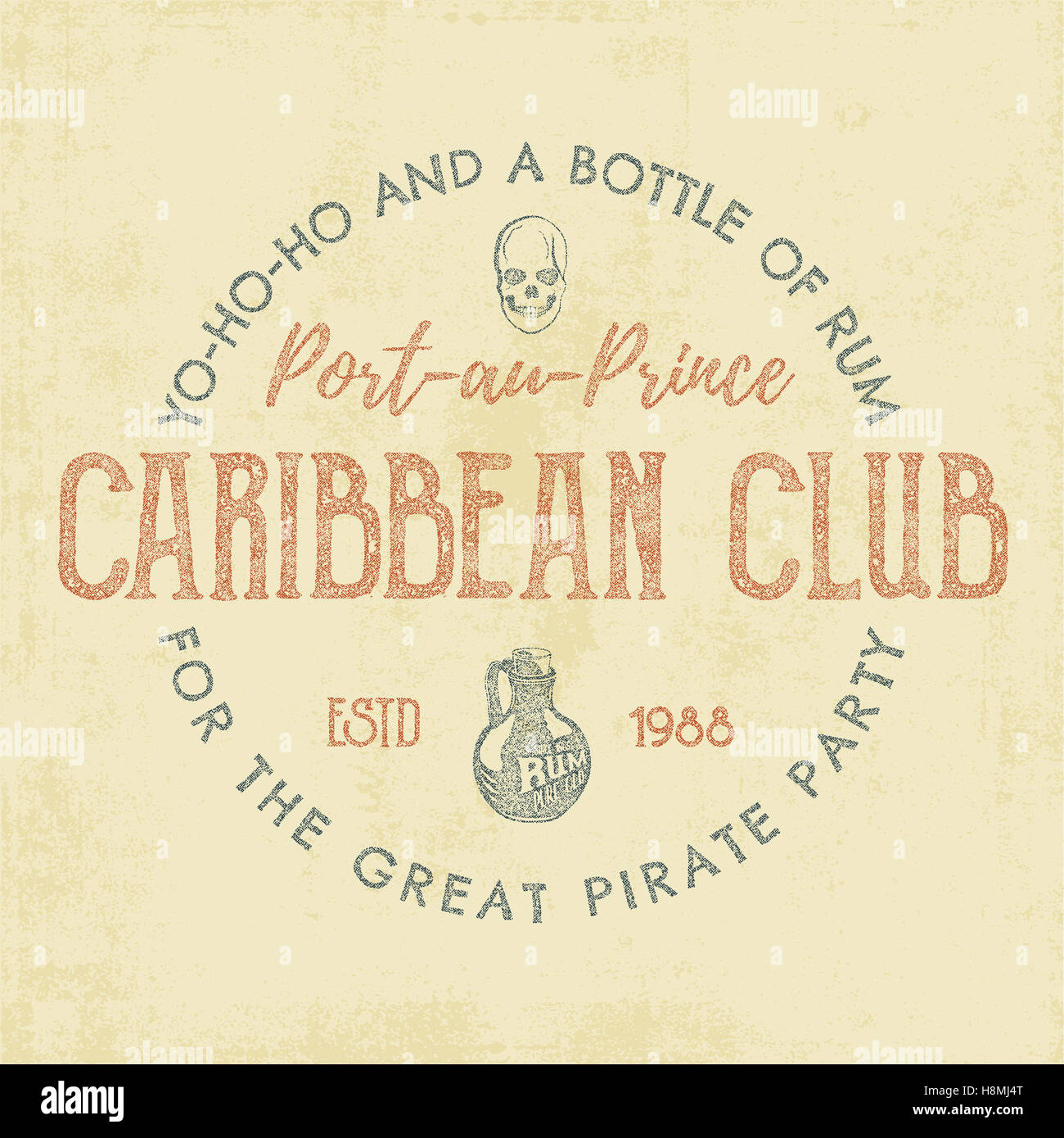 Vintage handcrafted label, emblem. Caribbean club logo template ...