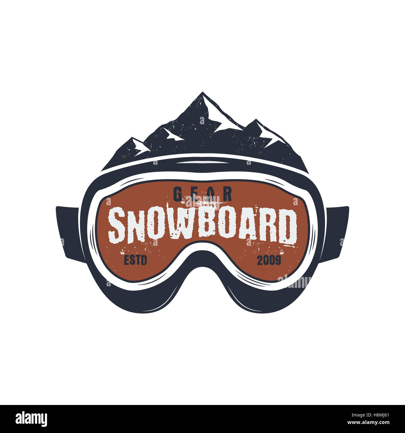 Snowboarding goggles extreme logo and label template. Winter snowboard ...
