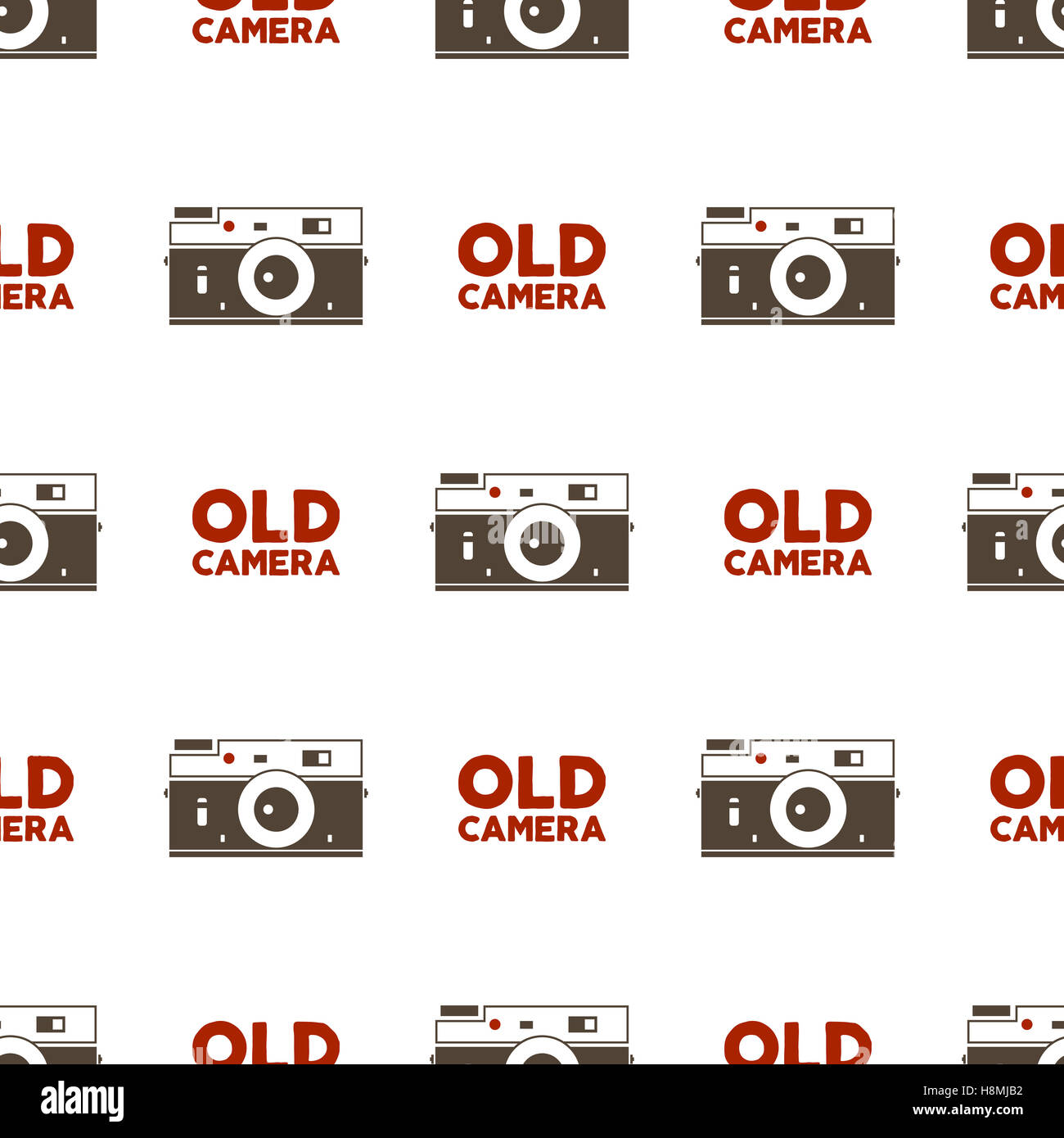 Old camera seamless pattern. Vintage photography elements and ...