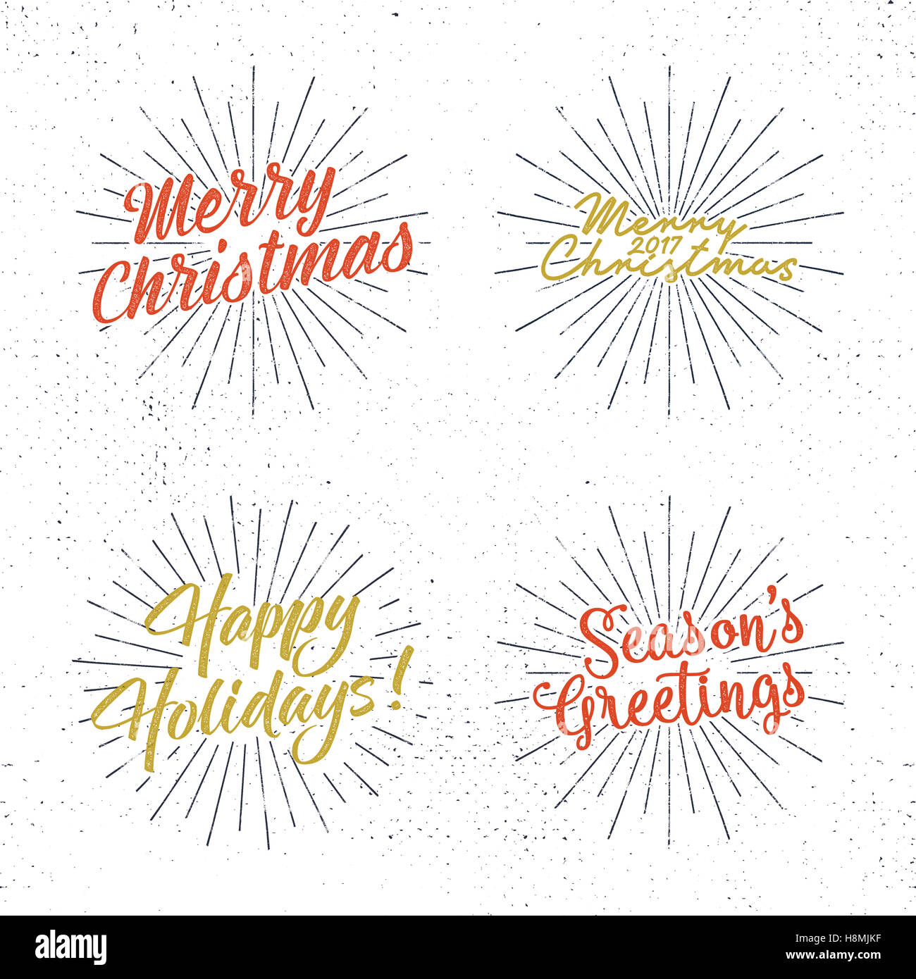 Set of Christmas lettering, wishes and vintage labels. Season's ...