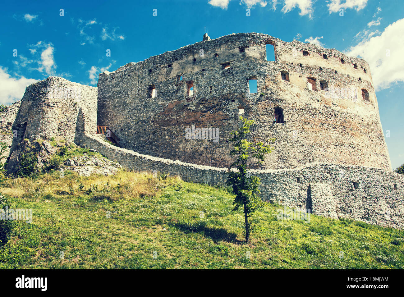 Ruin castle of Topolcany, Slovak republic, central Europe. Ancient ...