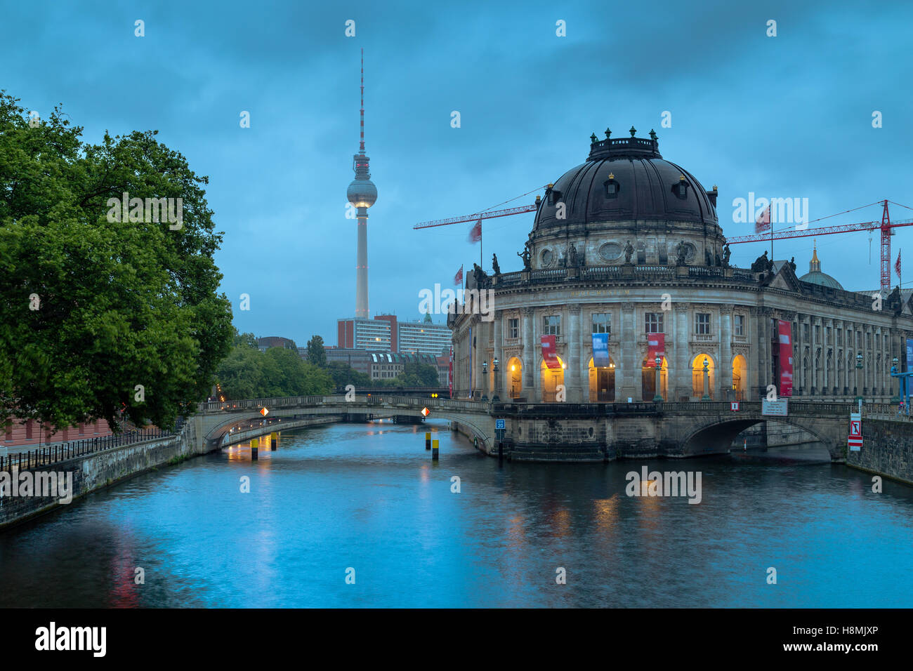 Classic view of historic Berlin Museumsinsel with famous TV tower and ...