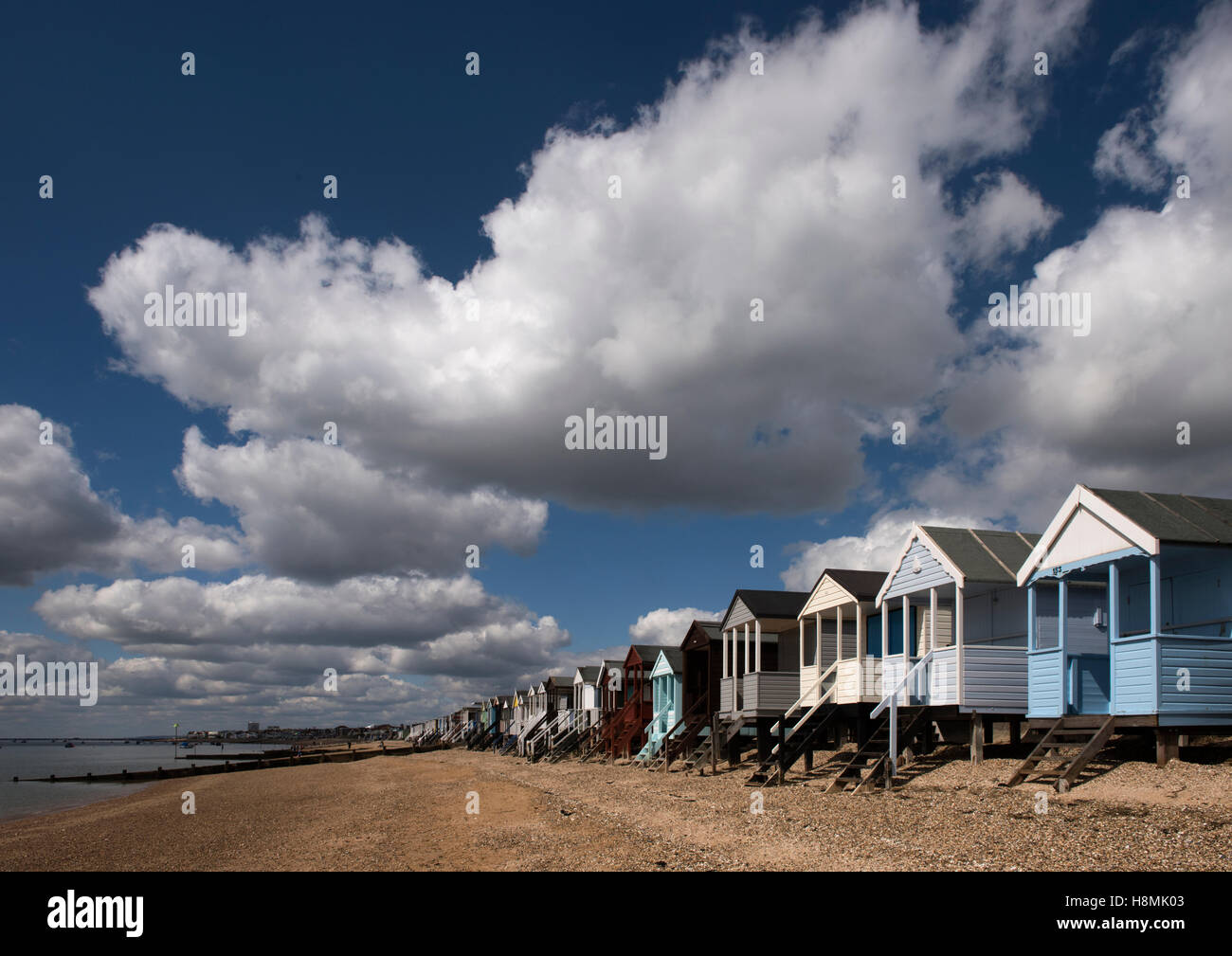 Southend on Sea, Essex, England, UK. April 2016 Beach huts in the ...