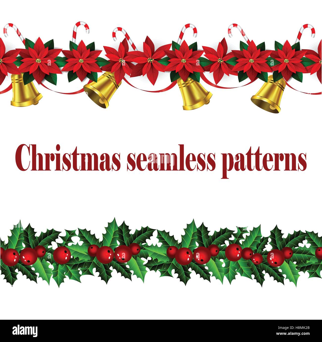 Set of n Seamless borders Bright Fun Christmas Winter Holidays Patterns ...