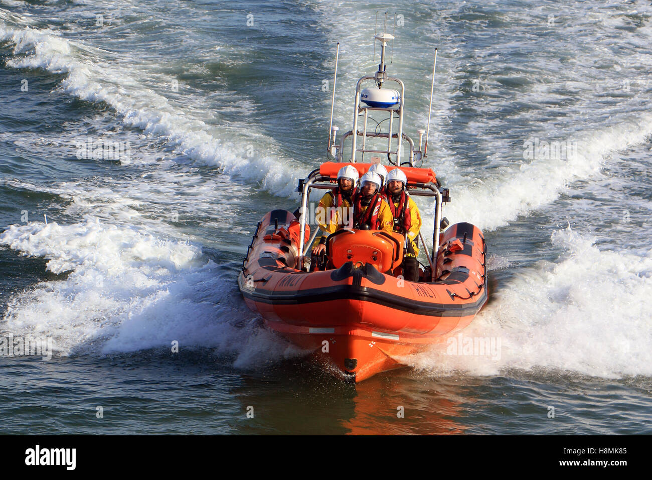 Looe RNLI with a crew of 4 out in Looe Bay testing the capabilities of ...