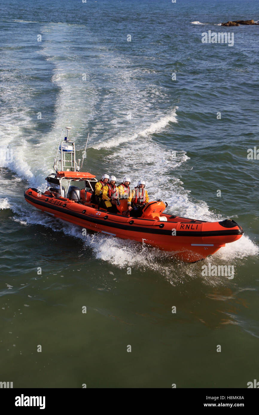 Looe RNLI with a crew of 4 out in Looe Bay testing the capabilities of ...