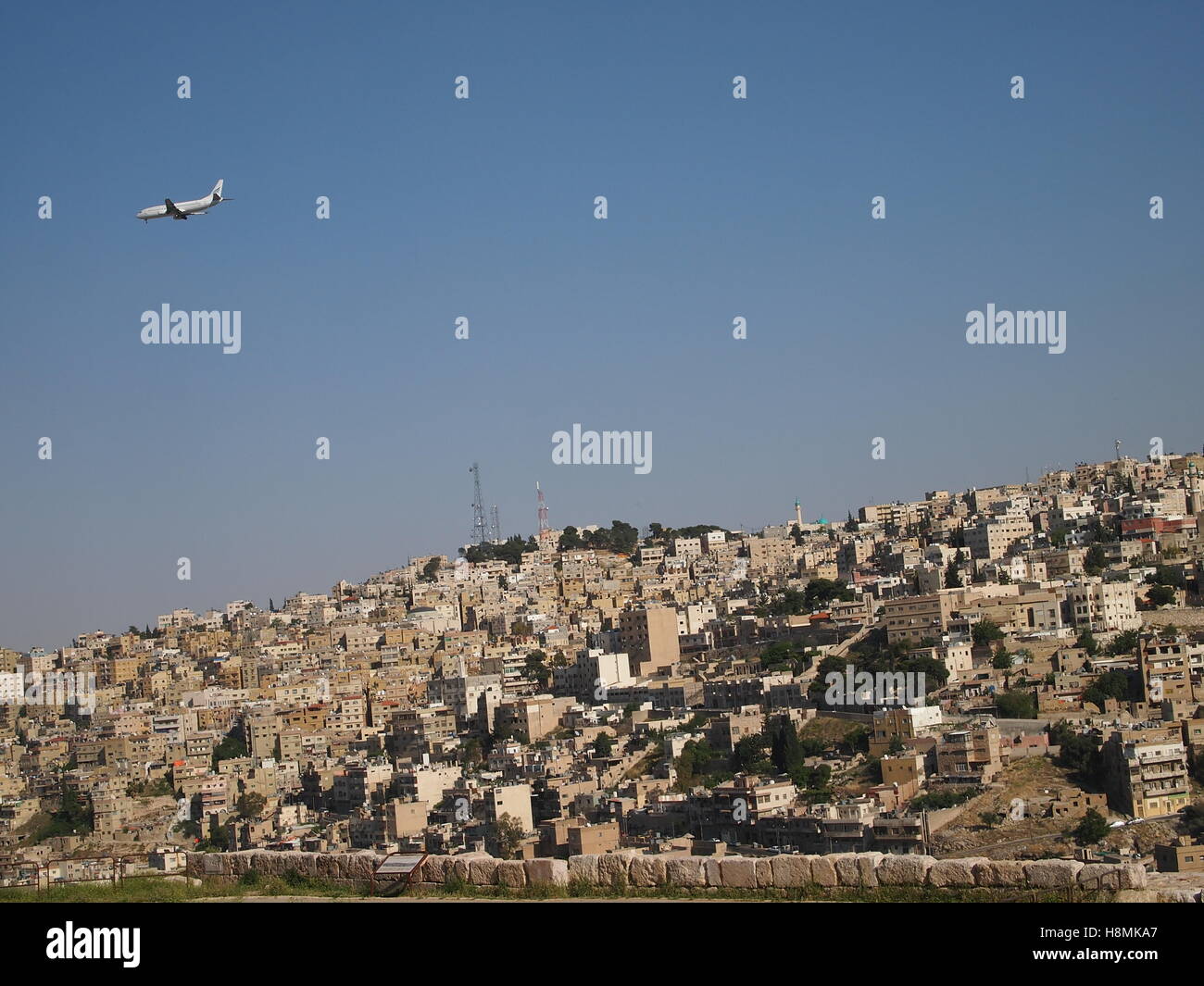 A panoramic view of east Amman from atop the Amman Citadel overlooking ...