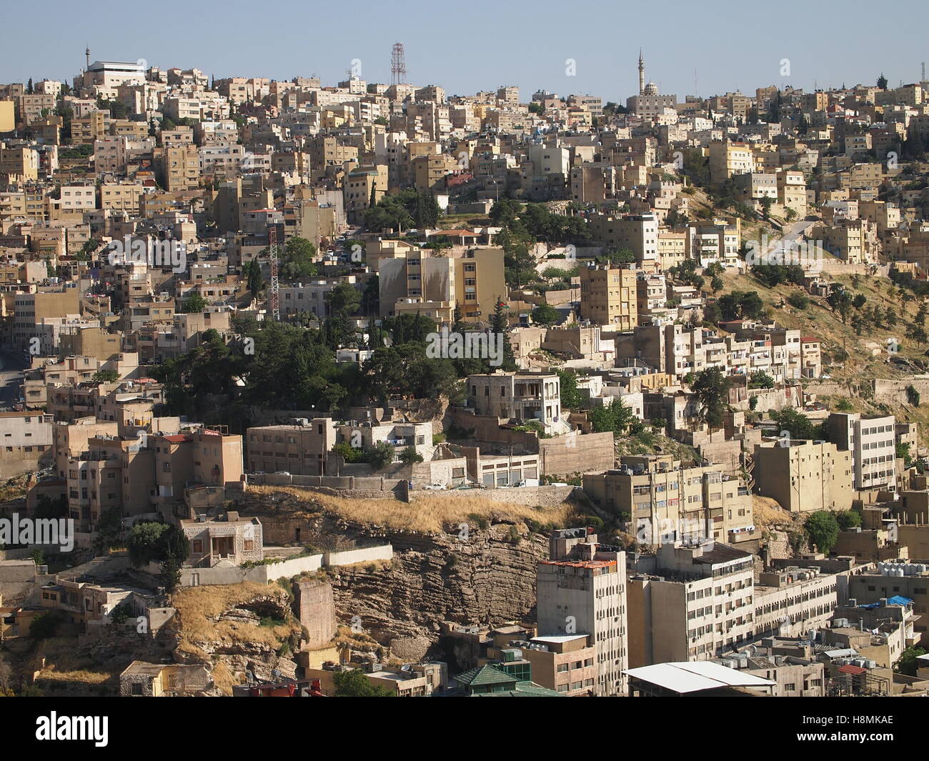 A panoramic view of east Amman from atop the Amman Citadel overlooking ...