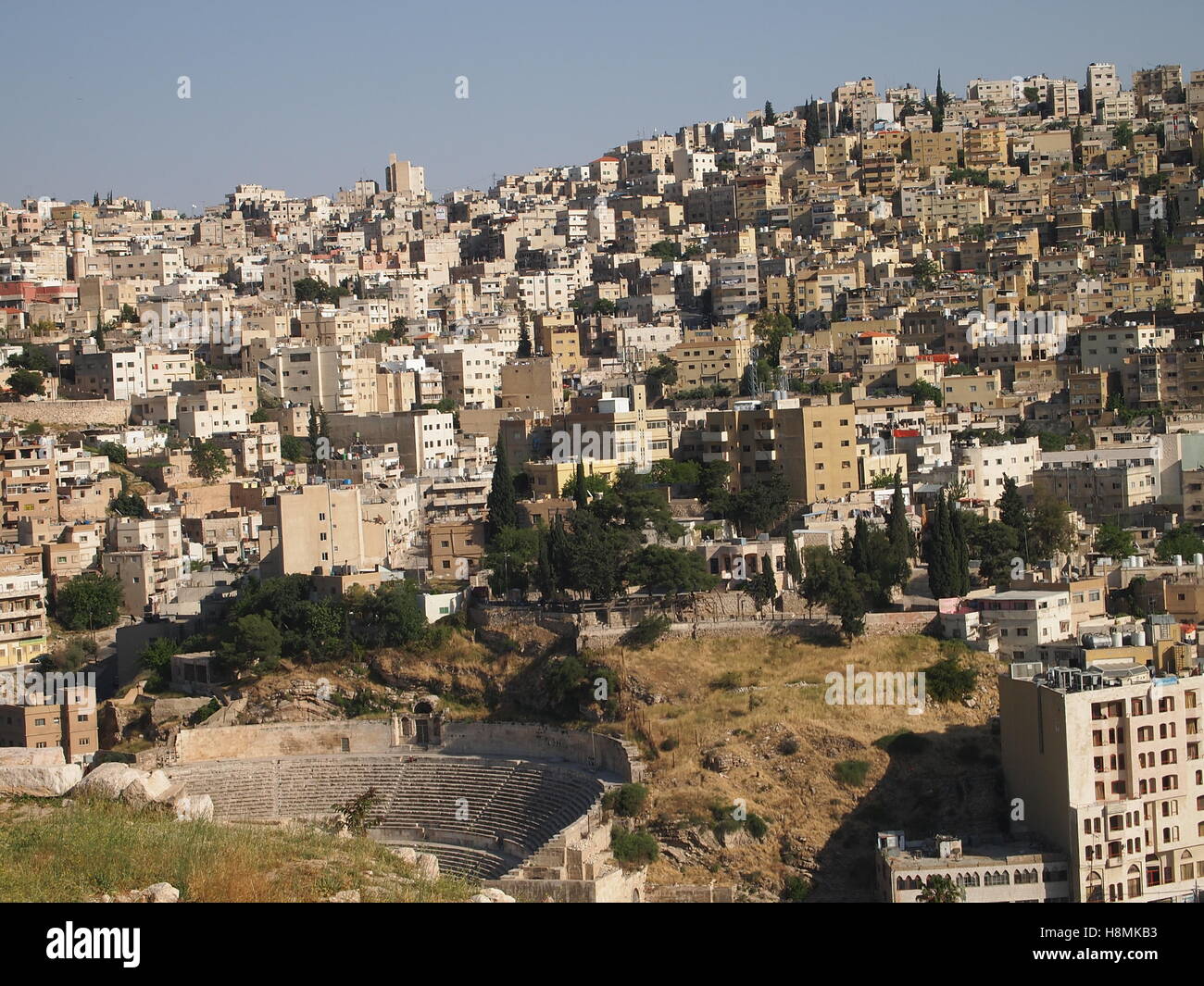 A panoramic view of east Amman from atop the Amman Citadel overlooking ...