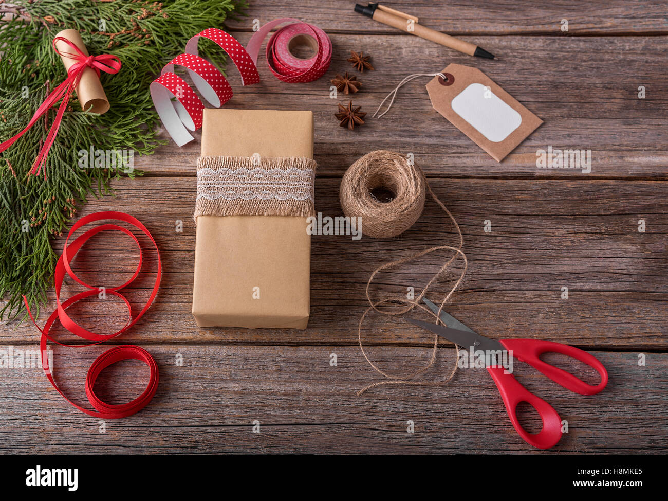 Christmas gift to pack Stock Photo - Alamy