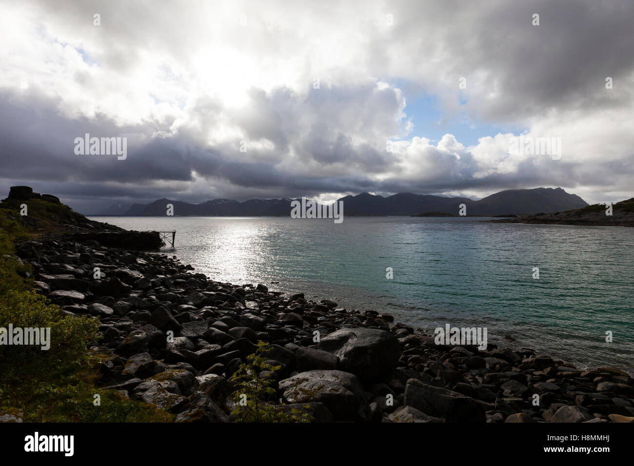 Lofoten Islands weather over Vestvagoy from from Rorvik on the Henningsvaer road, Lofoten ...