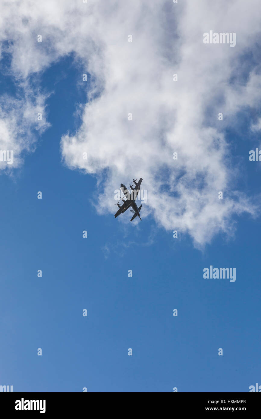 Military transport propeller aircraft banking hi-res stock photography ...