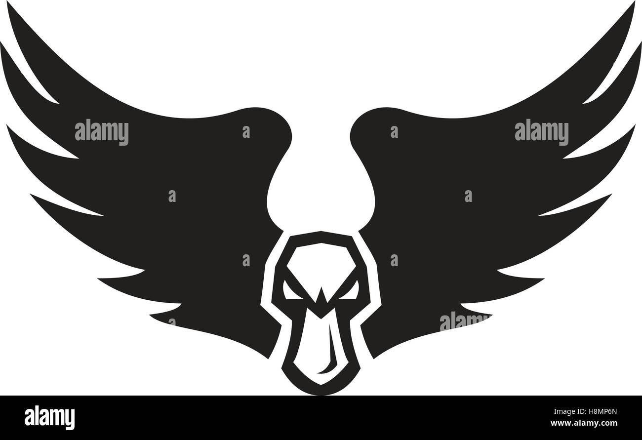 Illustration of an angry mallard duck head and wings set on isolated ...