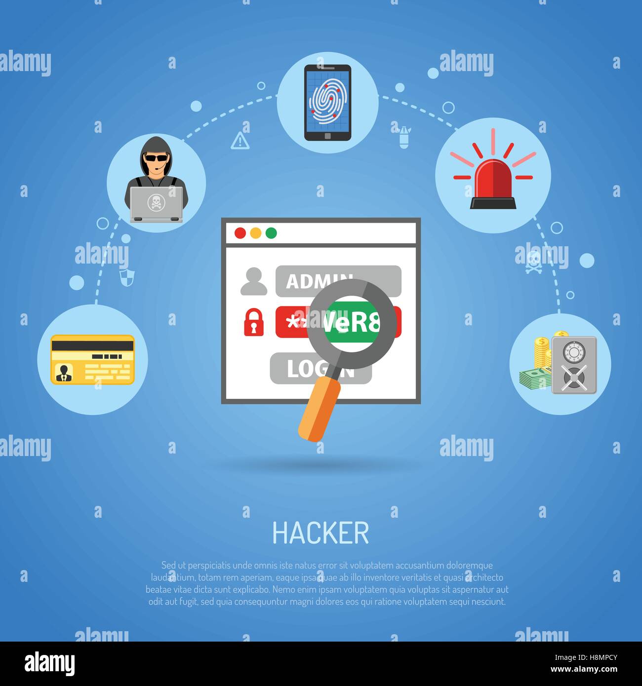 Cyber Crime Concept with Hacker Stock Vector Image & Art - Alamy