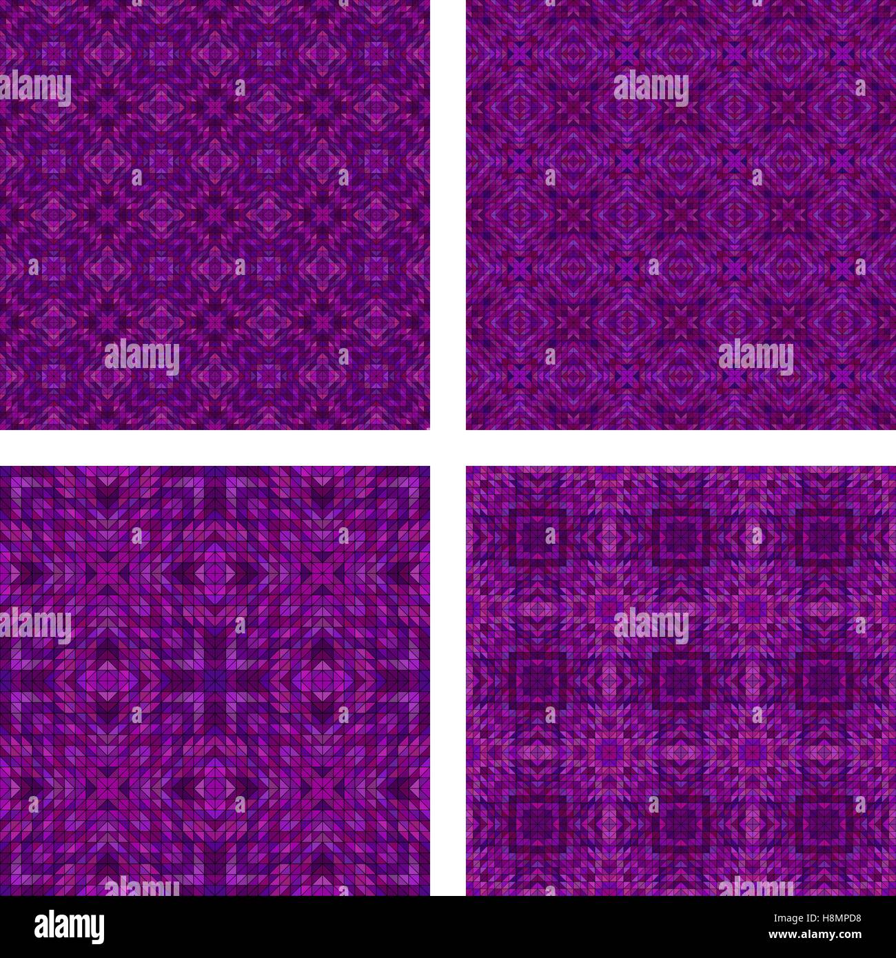 Purple seamless mosaic pattern background set Stock Vector Image & Art ...