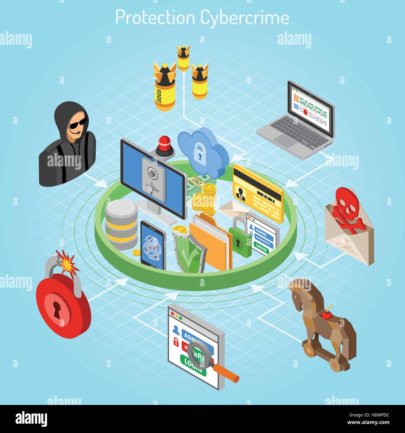 Cybercrime hacking technology concept Stock Vector Images - Alamy