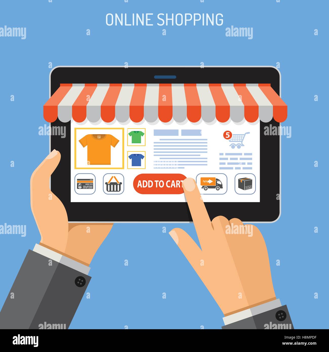 Credit card tablet online Stock Vector Images - Alamy