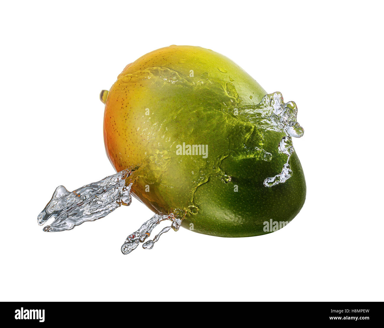 Water splash with mango isolated Stock Photo - Alamy