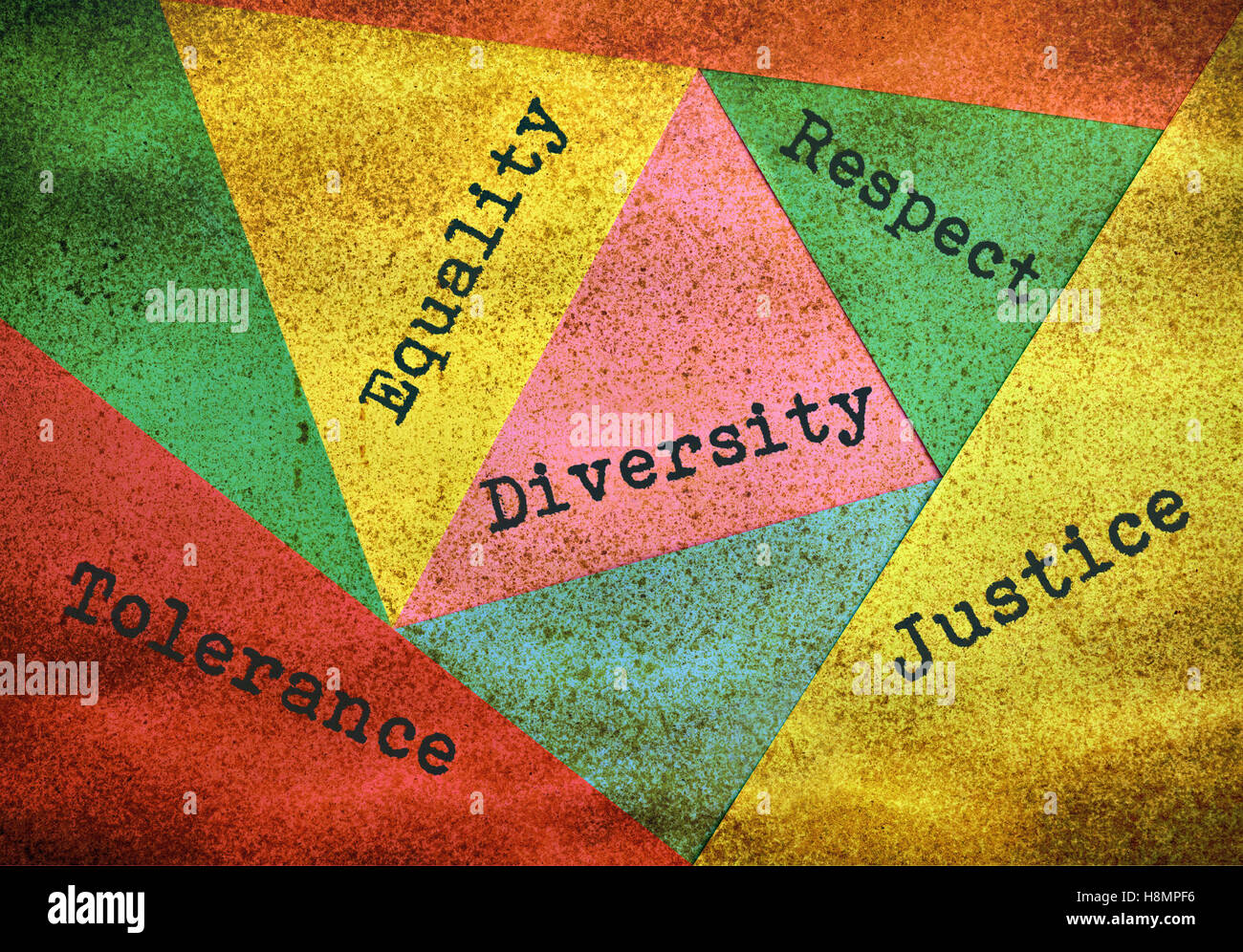 Concept about people diversity and tolerance on multicolor background ...