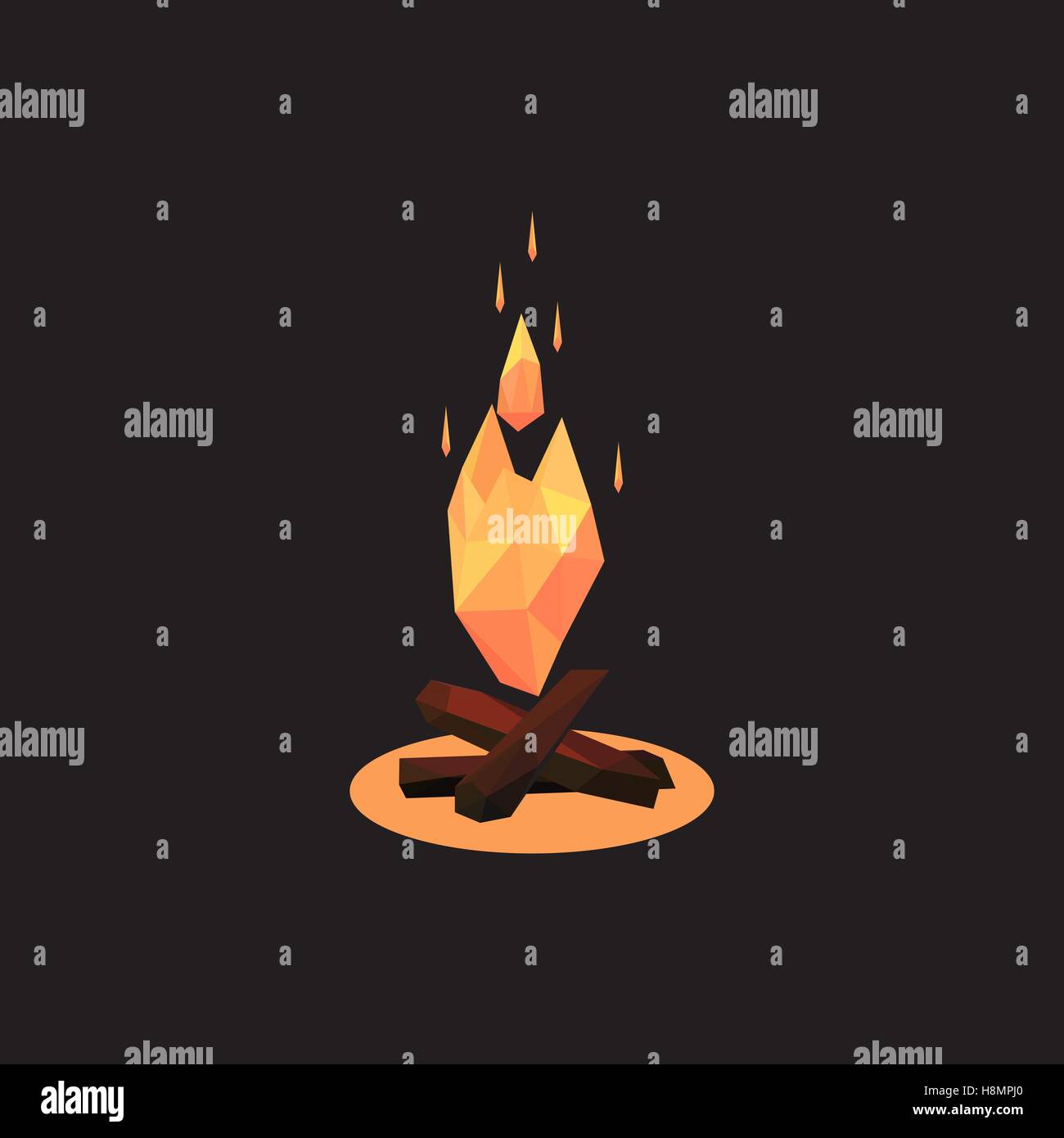 Vector illustration of bonfire. Polygonal style a bonfire Stock Vector ...