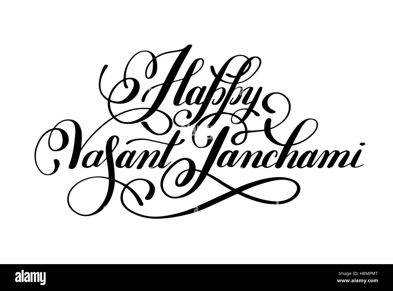 Happy Vasant Panchami handwritten ink lettering inscription Stock ...