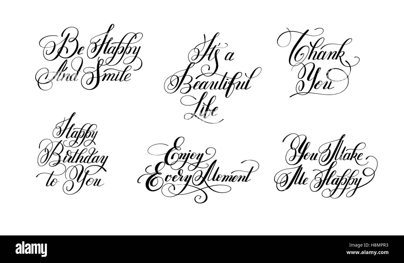 hand lettering inscription set, motivation and inspiration quote Stock ...
